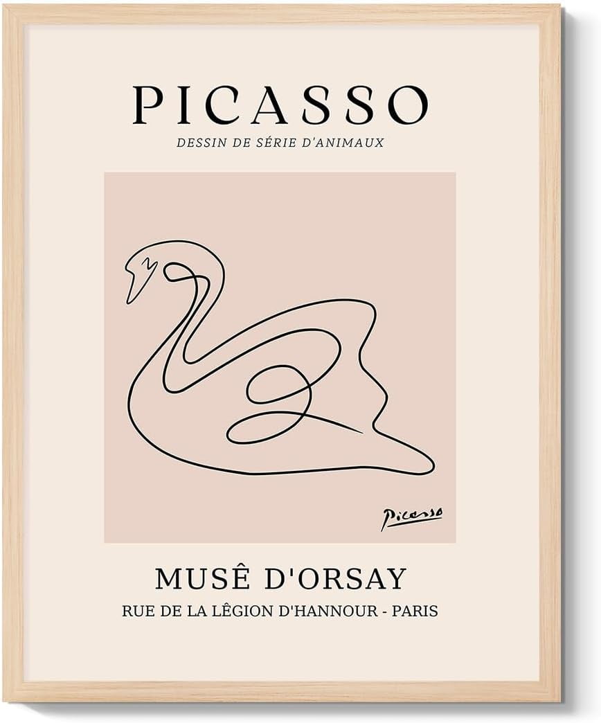 AatoeaX Pablo Picasso Line Drawing Poster Picasso Swan Wall Art Pablo ...