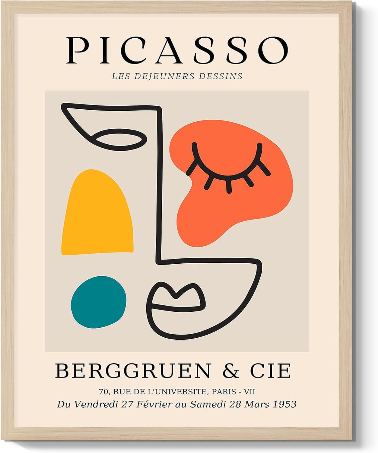 AatoeaX Pablo Picasso Wall Art - Picasso Line Drawing Abstract Woman ...