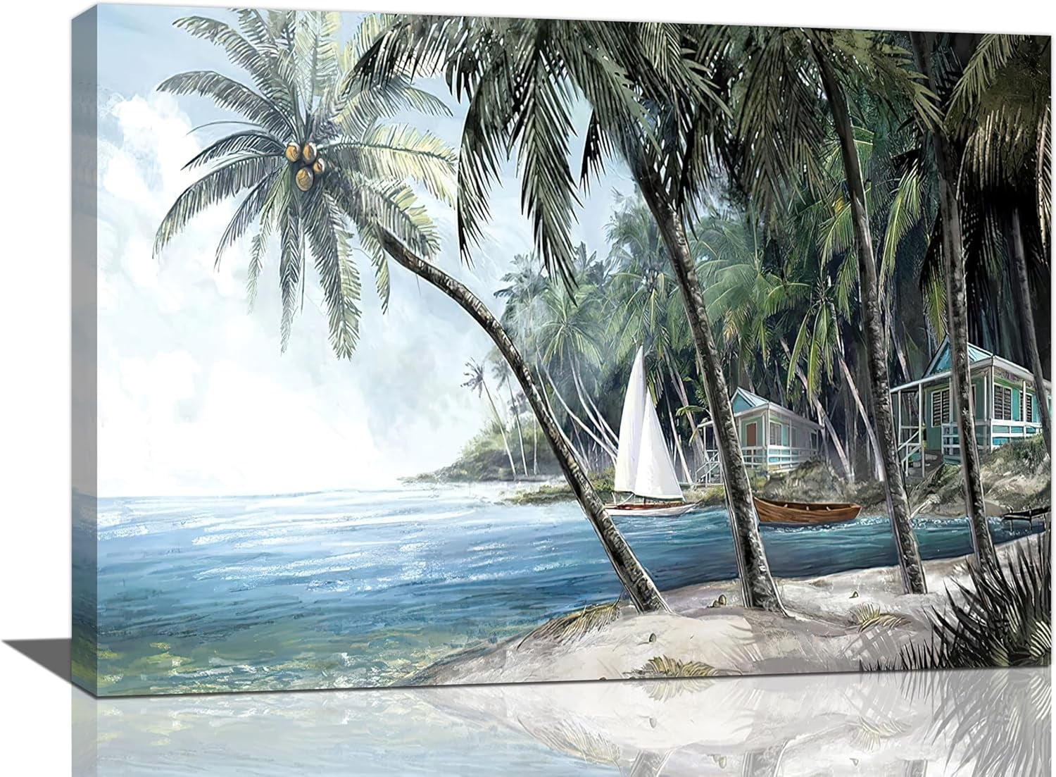 AatoeaX Palm Tree Wall Art Tropical Beach Pictures Wall Decor Canvas ...