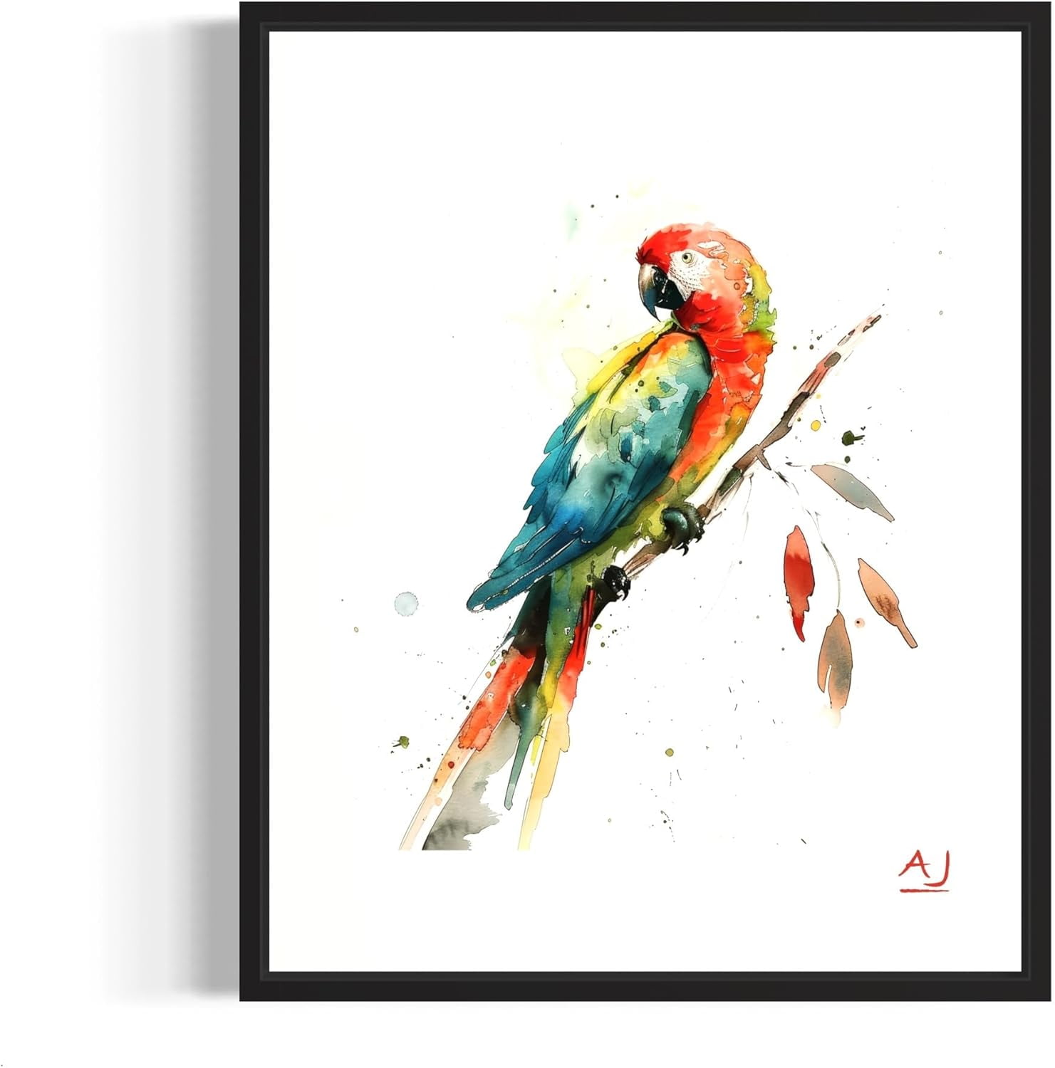 AatoeaX Parrot Art Print Poster, Bird Watercolor Painting, Nature ...