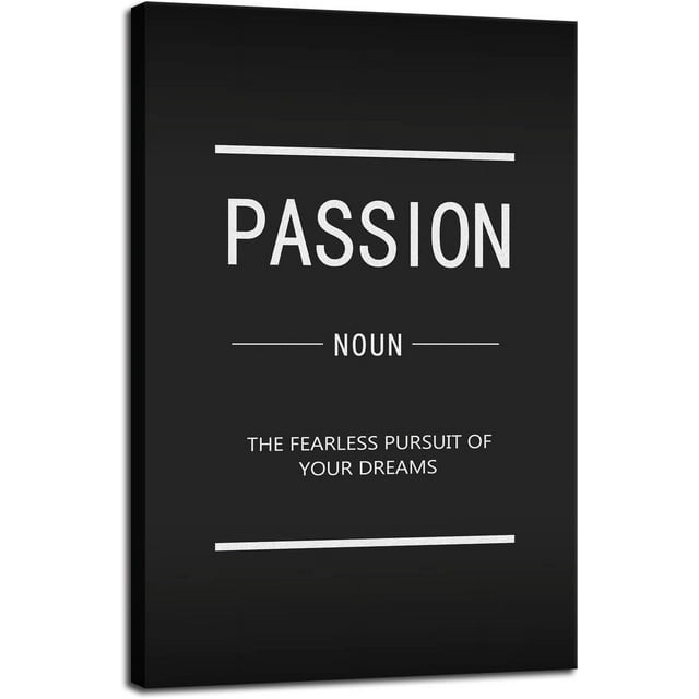 AatoeaX Passion Noun Inspirational Wall Art Motivational Entrepreneur ...