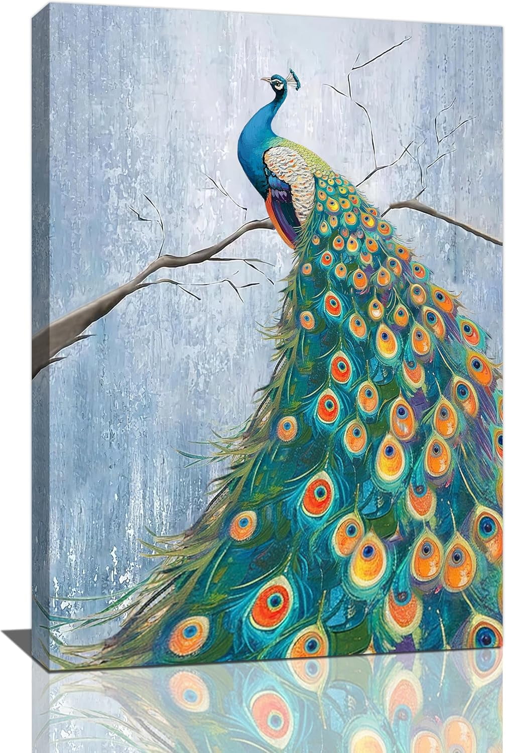 AatoeaX Peacock Wall Art Peacock Tree Pictures Wall Decor Colorful ...