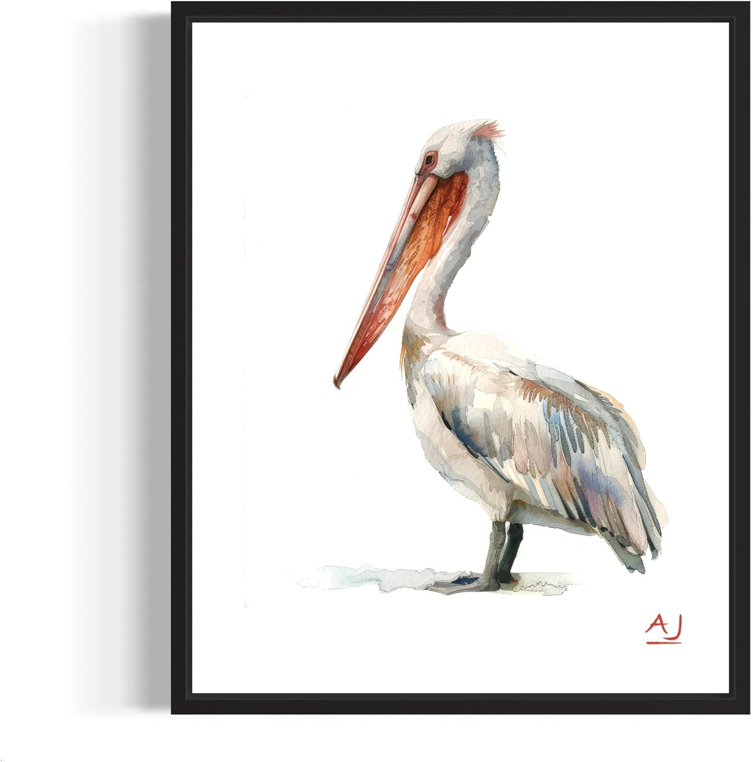 AatoeaX Pelican Art Print Poster, Bird Watercolor Painting, Nature ...