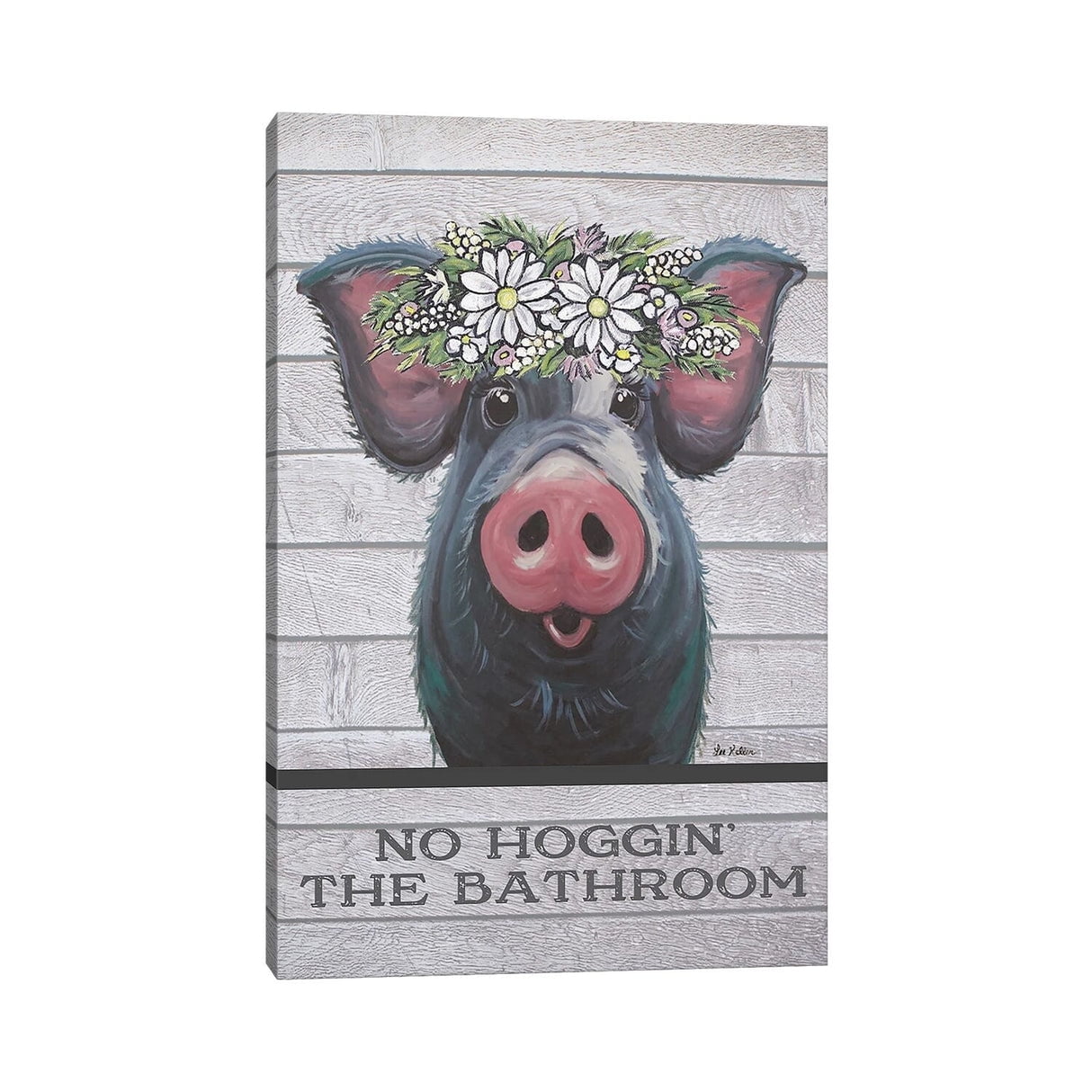 AatoeaX "Pig Bathroom Art, Hogging The Bathroom" Canvas Print Modern ...