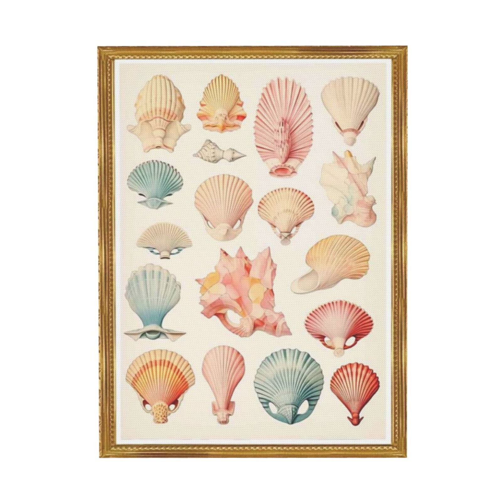 AatoeaX Pink Shell Wall Art Coastal Cowgirl Aesthetic Posters Seashell ...