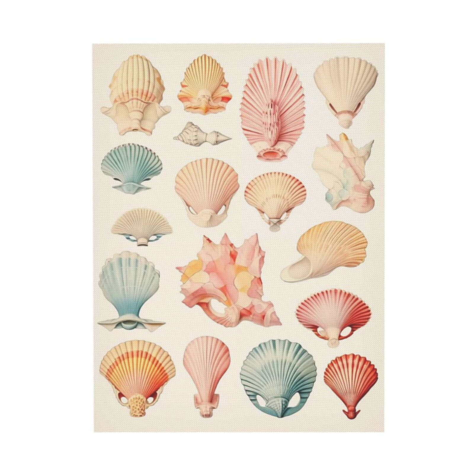 AatoeaX Pink Shell Wall Art Coastal Cowgirl Aesthetic Posters Seashell ...
