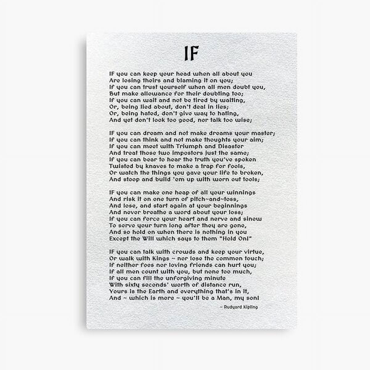 AatoeaX The Poem IF By Rudyard Kipling Canvas Print Modern Wall Art ...