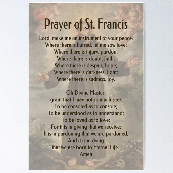 AatoeaX Prayer of St Francis of Assisi Poster Aesthetic Home Decor ...