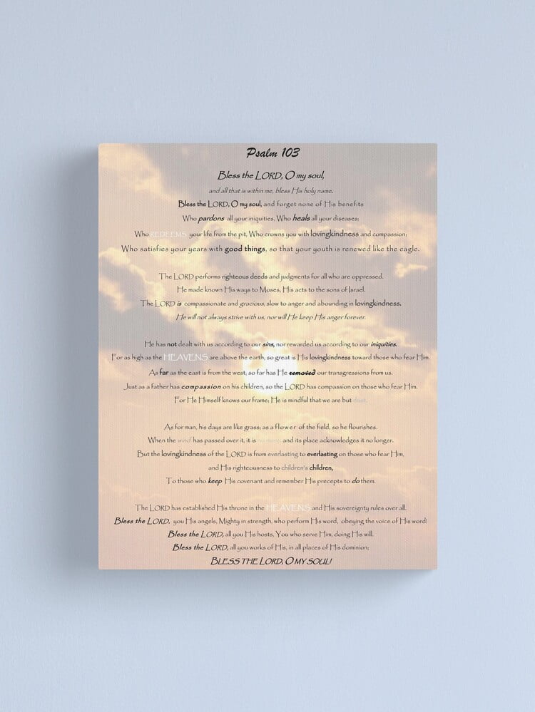 AatoeaX Psalm 103 Canvas Print Modern Wall Art Canvas Poster ...