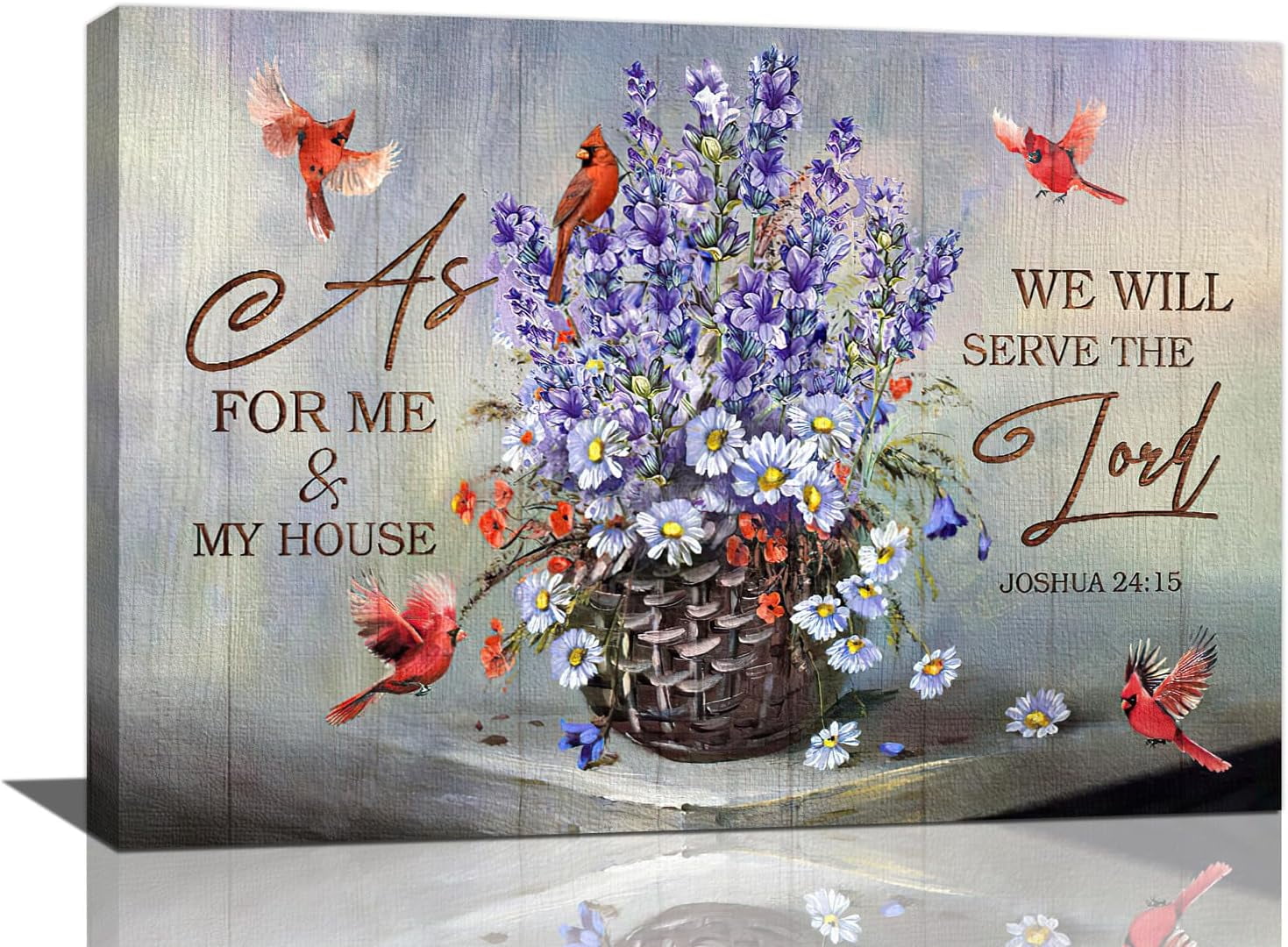 AatoeaX Purple Lavender Wall Art Christian Scripture Wall Decor Rustic ...