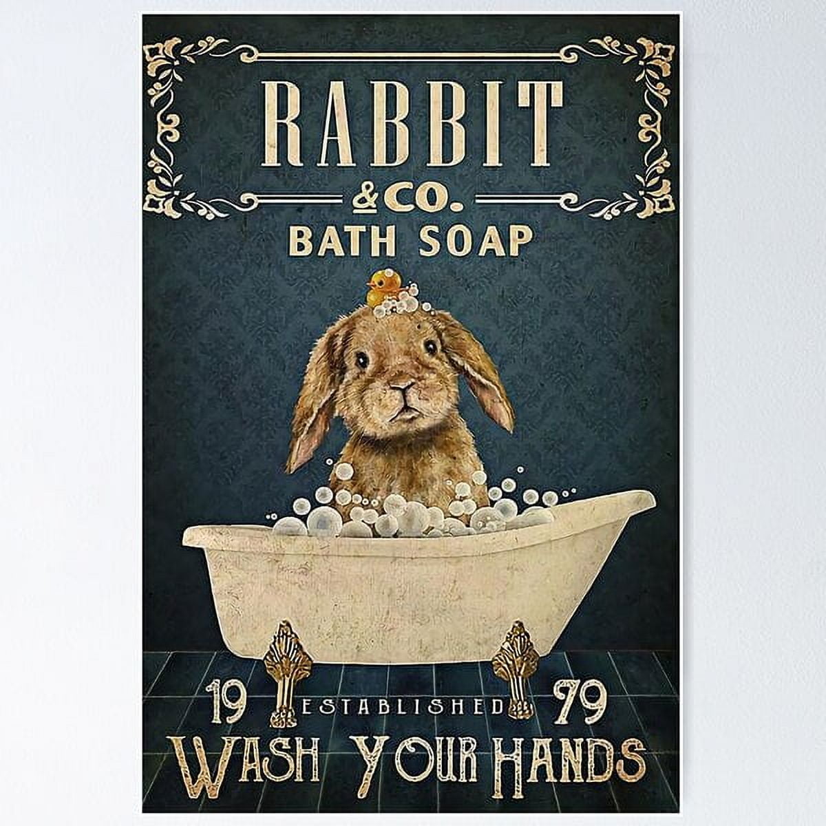 AatoeaX Rabbit Bath Soap wash your hands Poster Aesthetic Home Decor ...