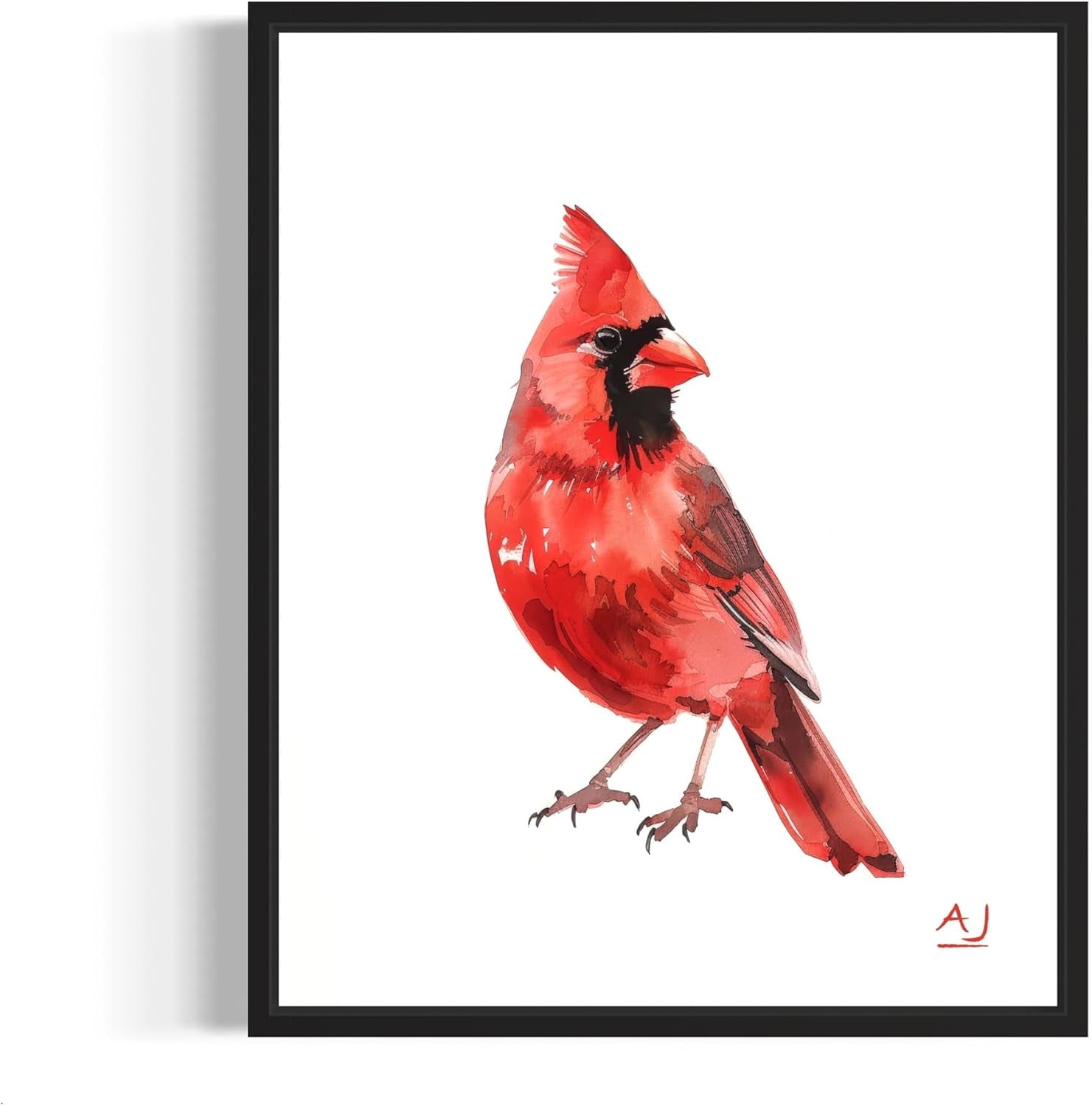 AatoeaX Red Cardinal Art Print Poster, Bird Watercolor Painting, Nature ...
