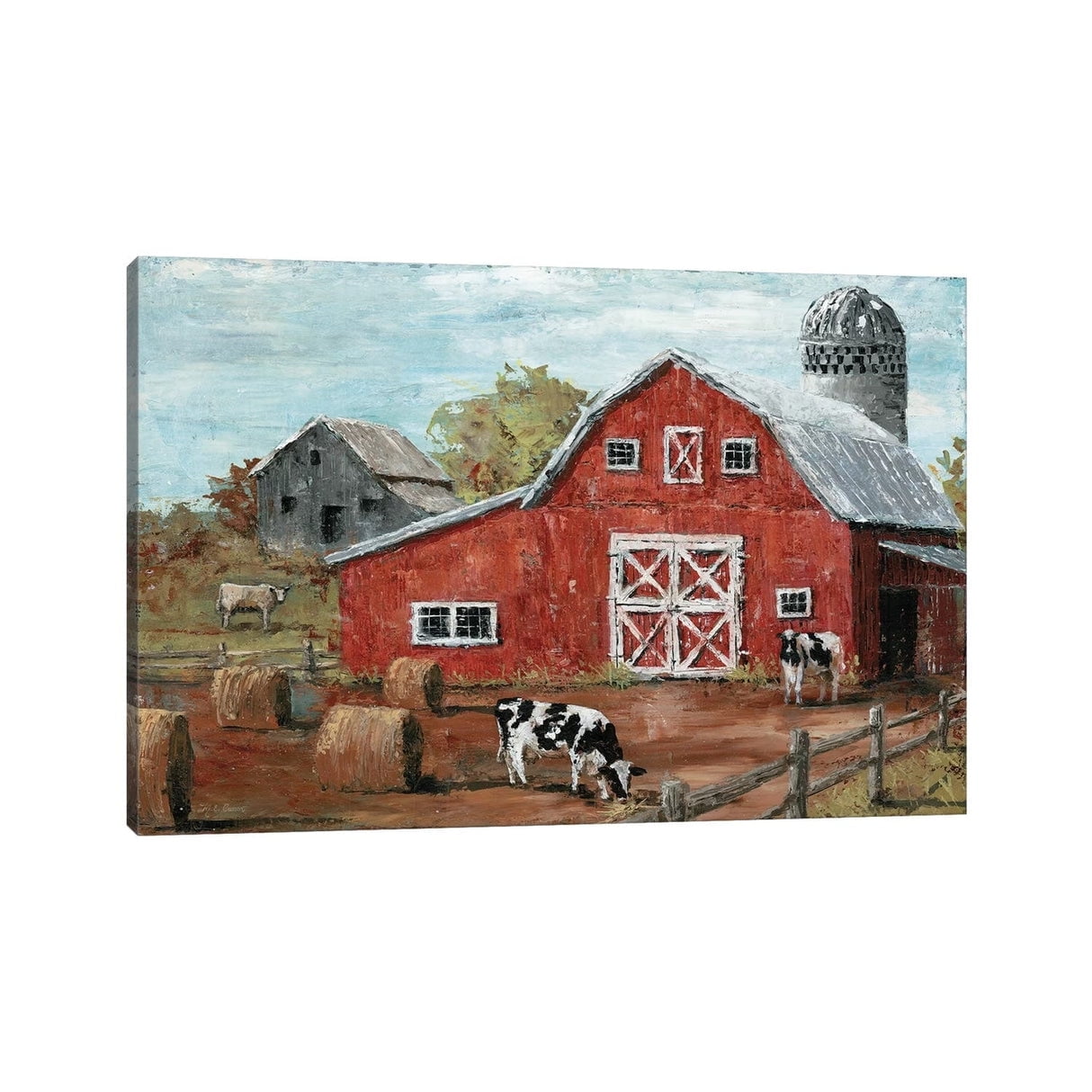 AatoeaX "Red Country Barn" Canvas Print Modern Wall Art Canvas Poster ...