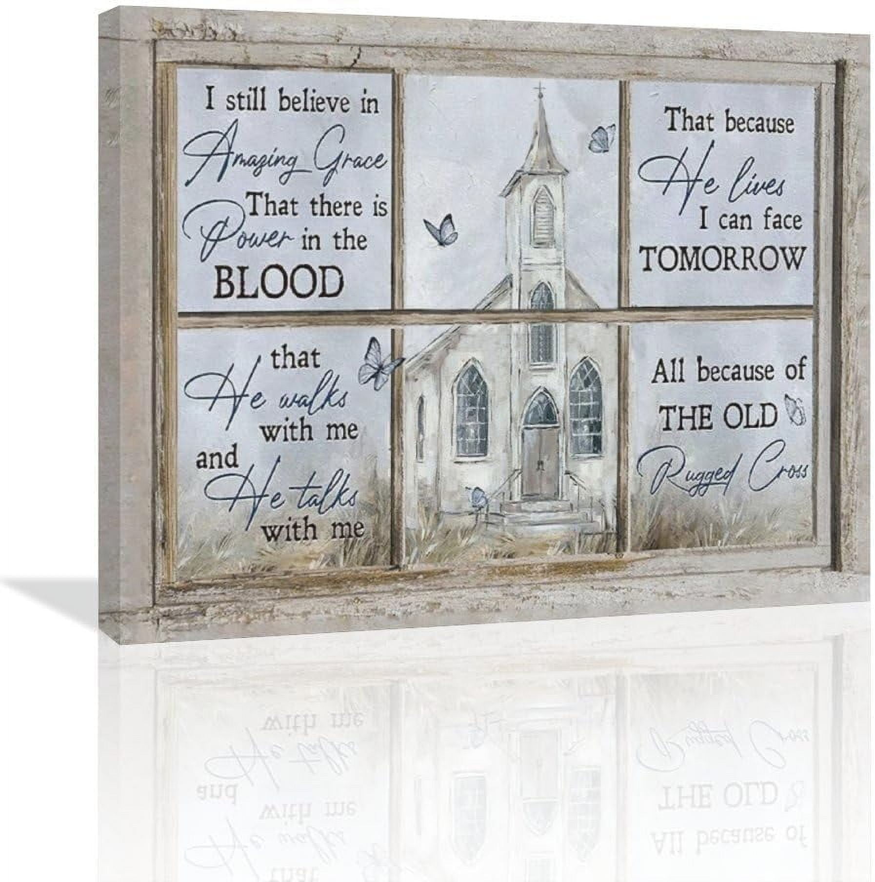 AatoeaX Religious Wall Art Christian Church Butterfly Amazing Grace ...