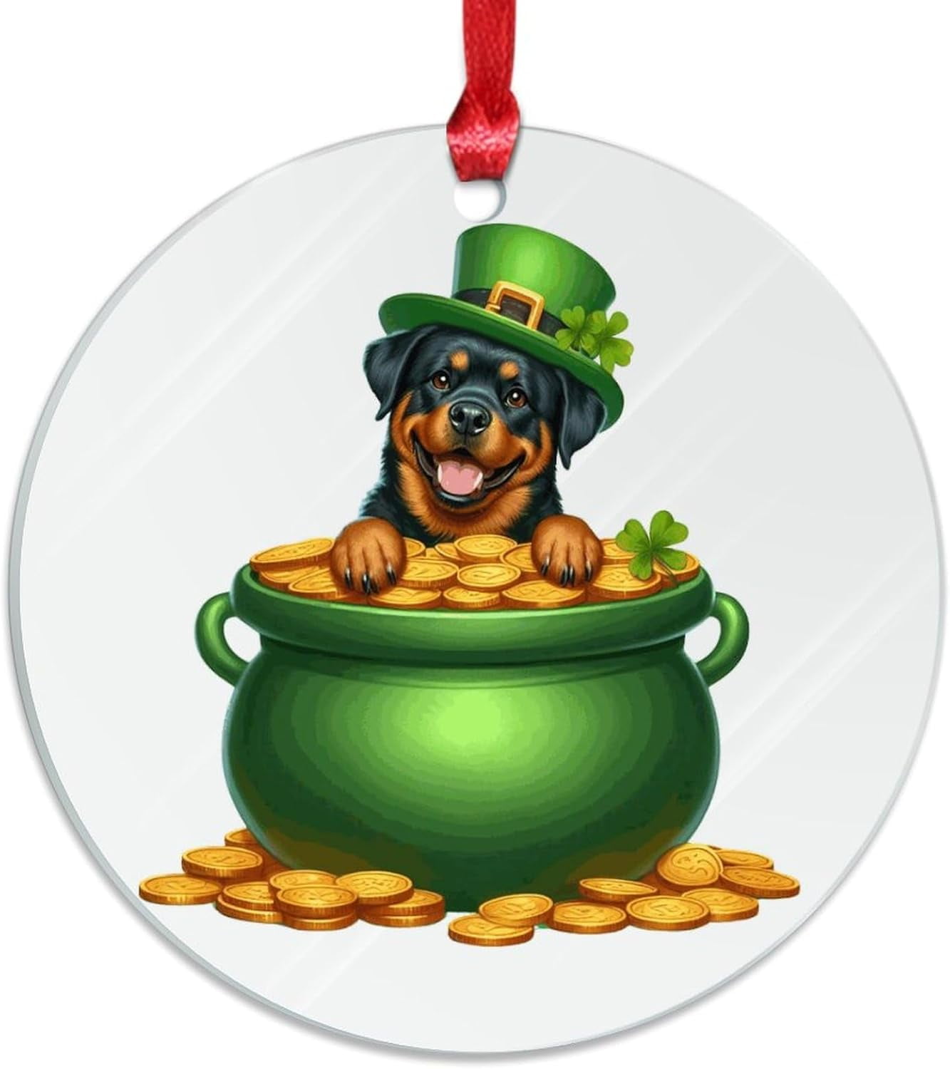 AatoeaX Rottweiler Pot of Gold Ornament: Dog in Coin Pot, Transparent ...