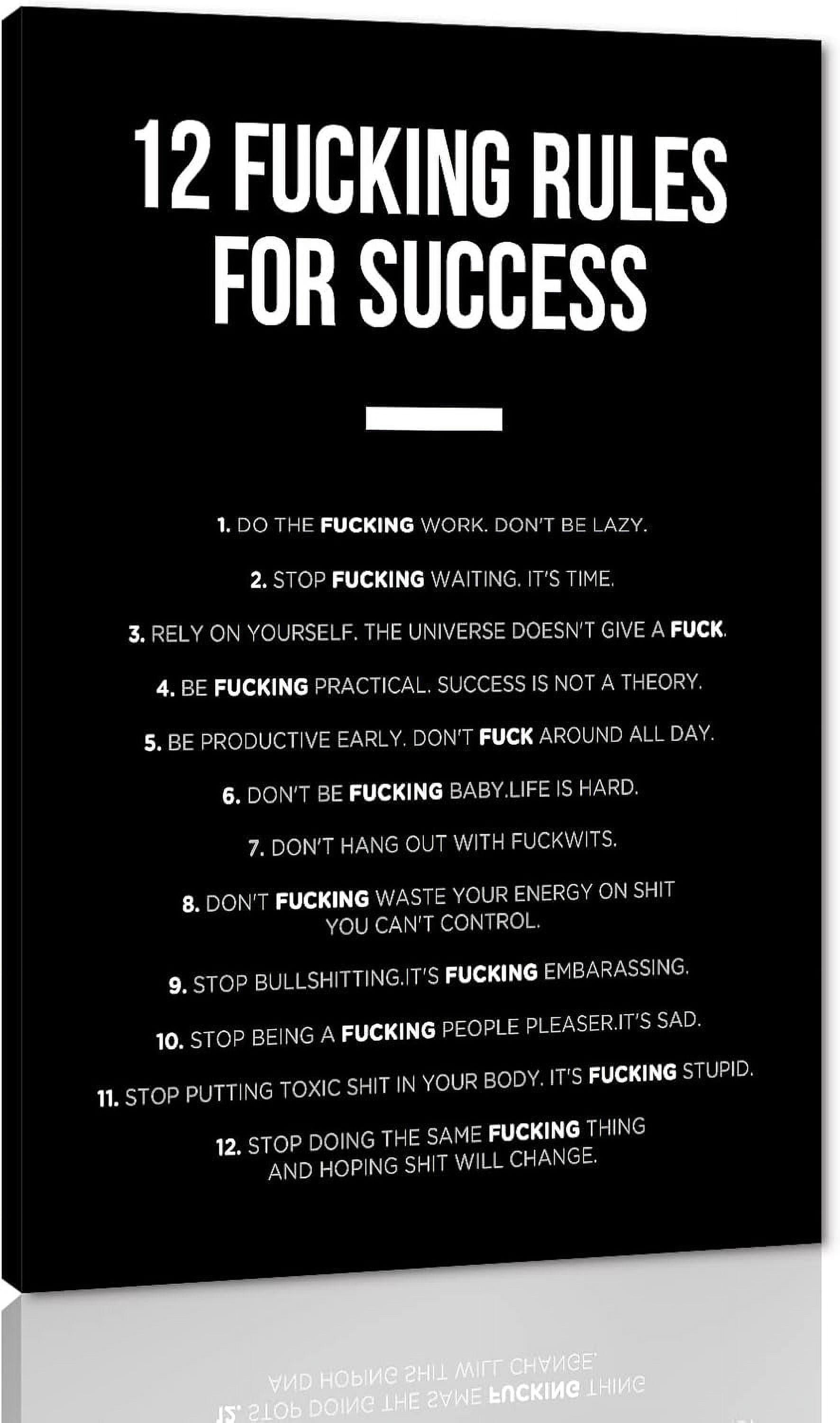 AatoeaX Rules Of Money Motivational Wall Art Canvas Print Office Decor ...