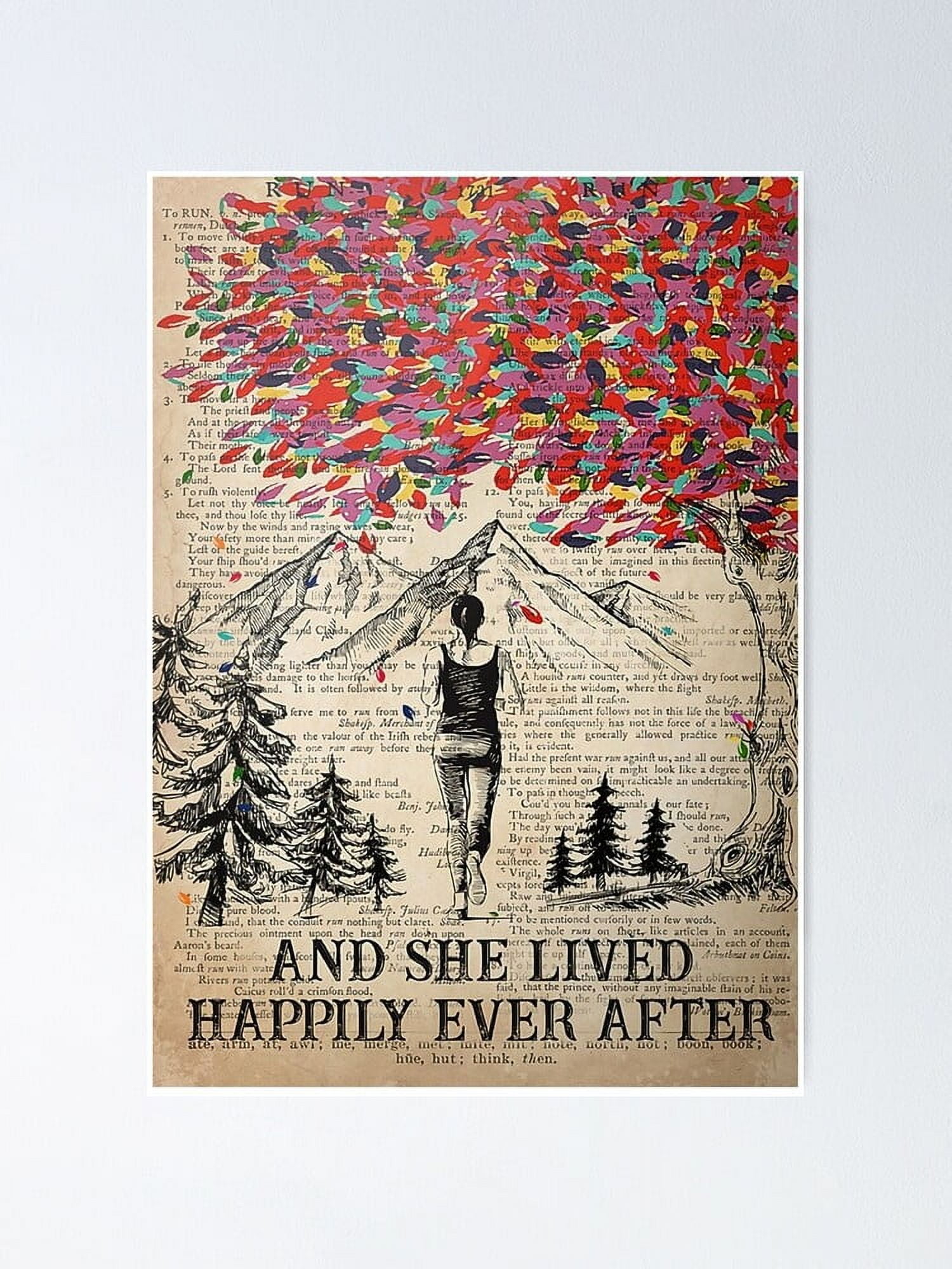 AatoeaX Running And She Lived Happily Ever After Poster Poster Modern ...