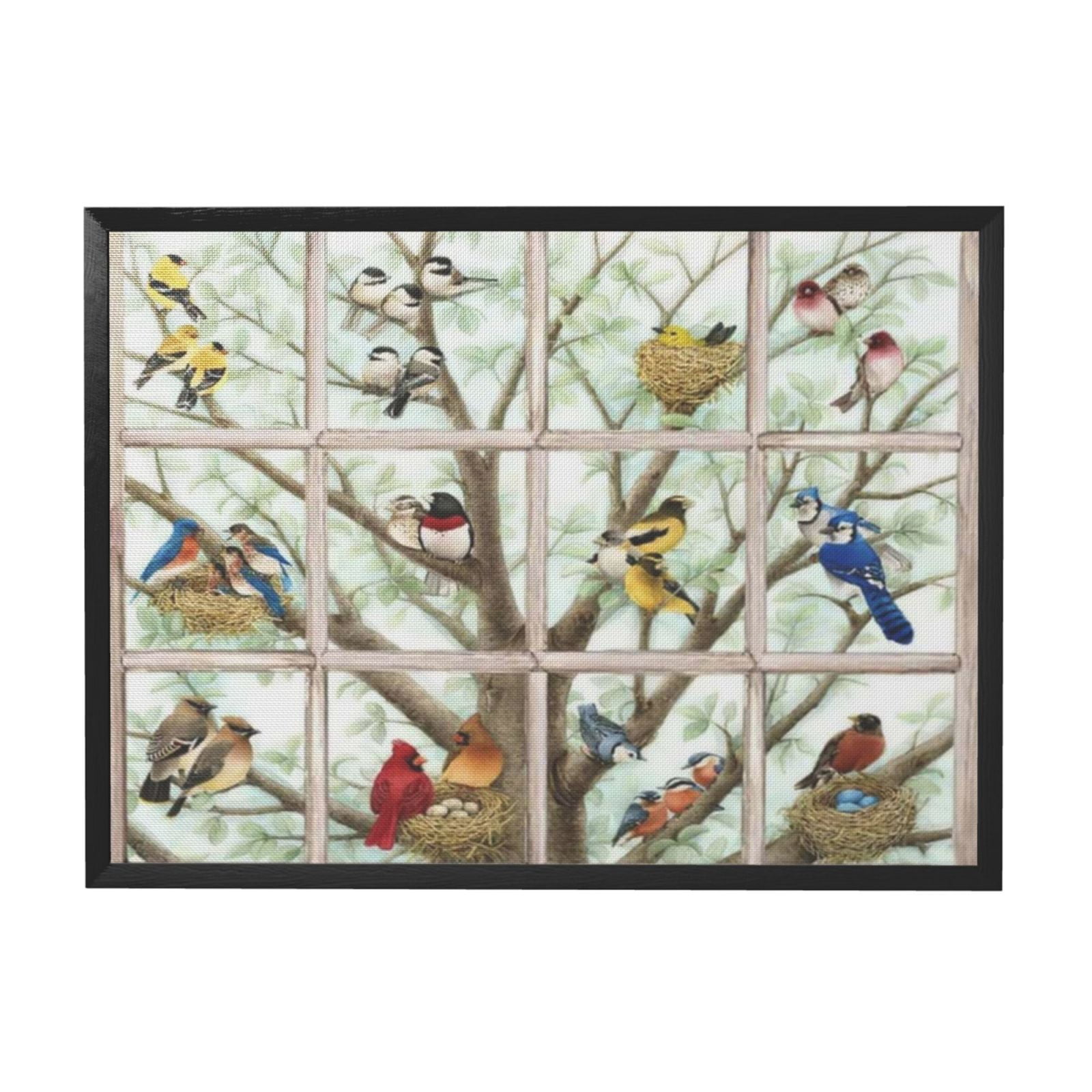 AatoeaX Rustic Birds Wall Art Farmhouse Hummingbirds on Branch Pictures ...