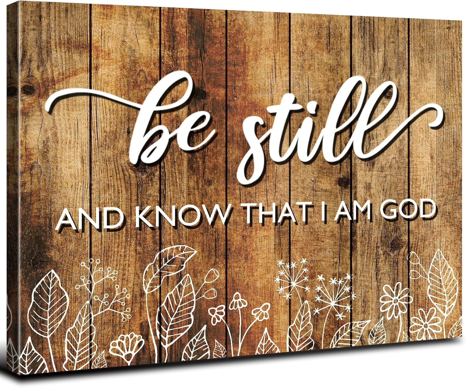 AatoeaX Rustic Brown Christian Wall Art Be Still Know That I am God ...