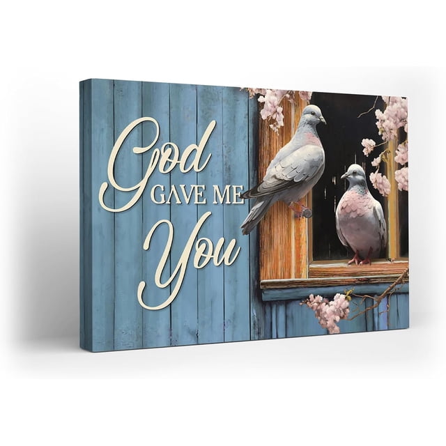 AatoeaX Rustic Pigeon Canvas Wall Art Farmhouse Pigeon Print Painting ...