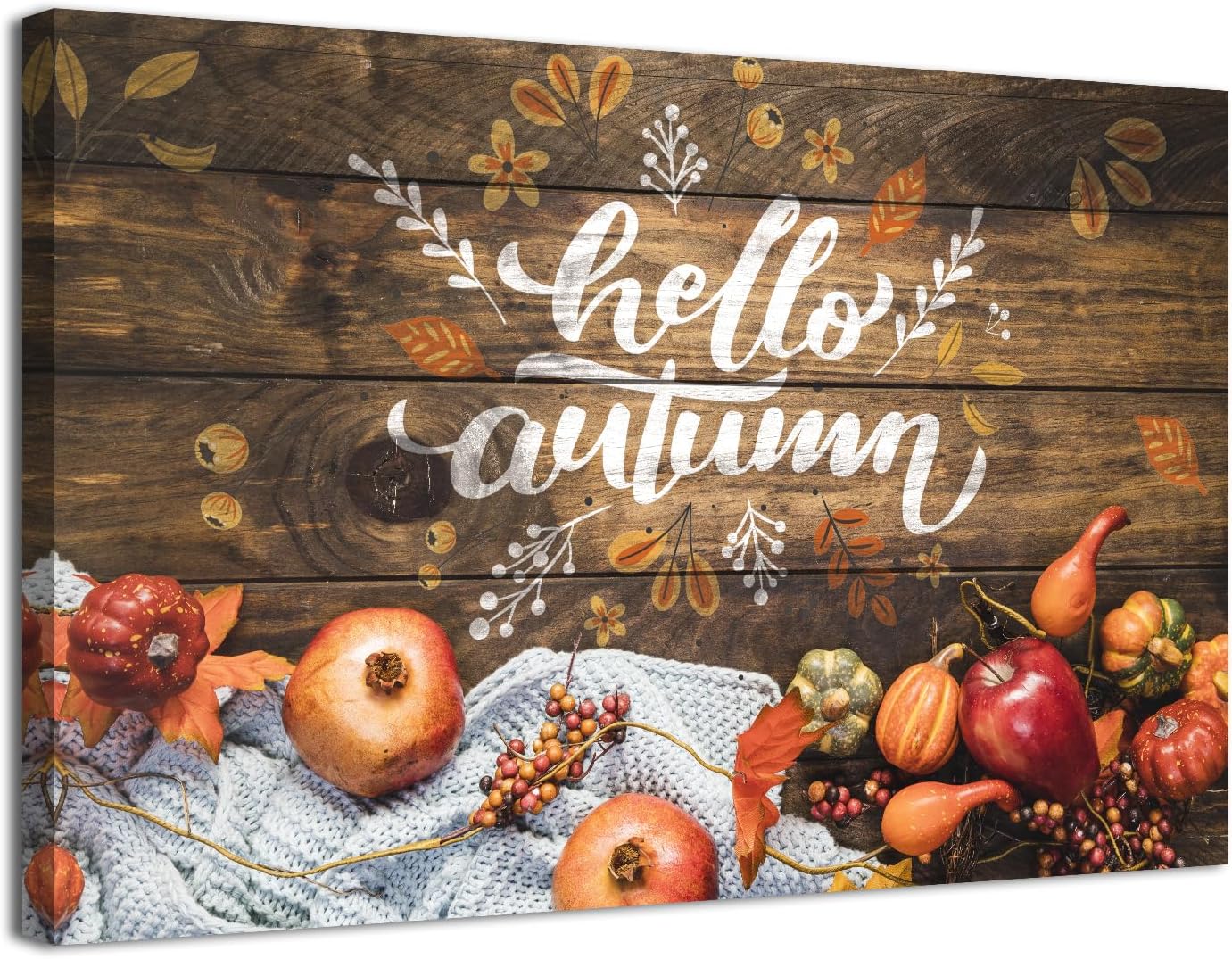 AatoeaX Rustic Wooden Brown Wall Art Kitchen Decor Vintage Fruit ...