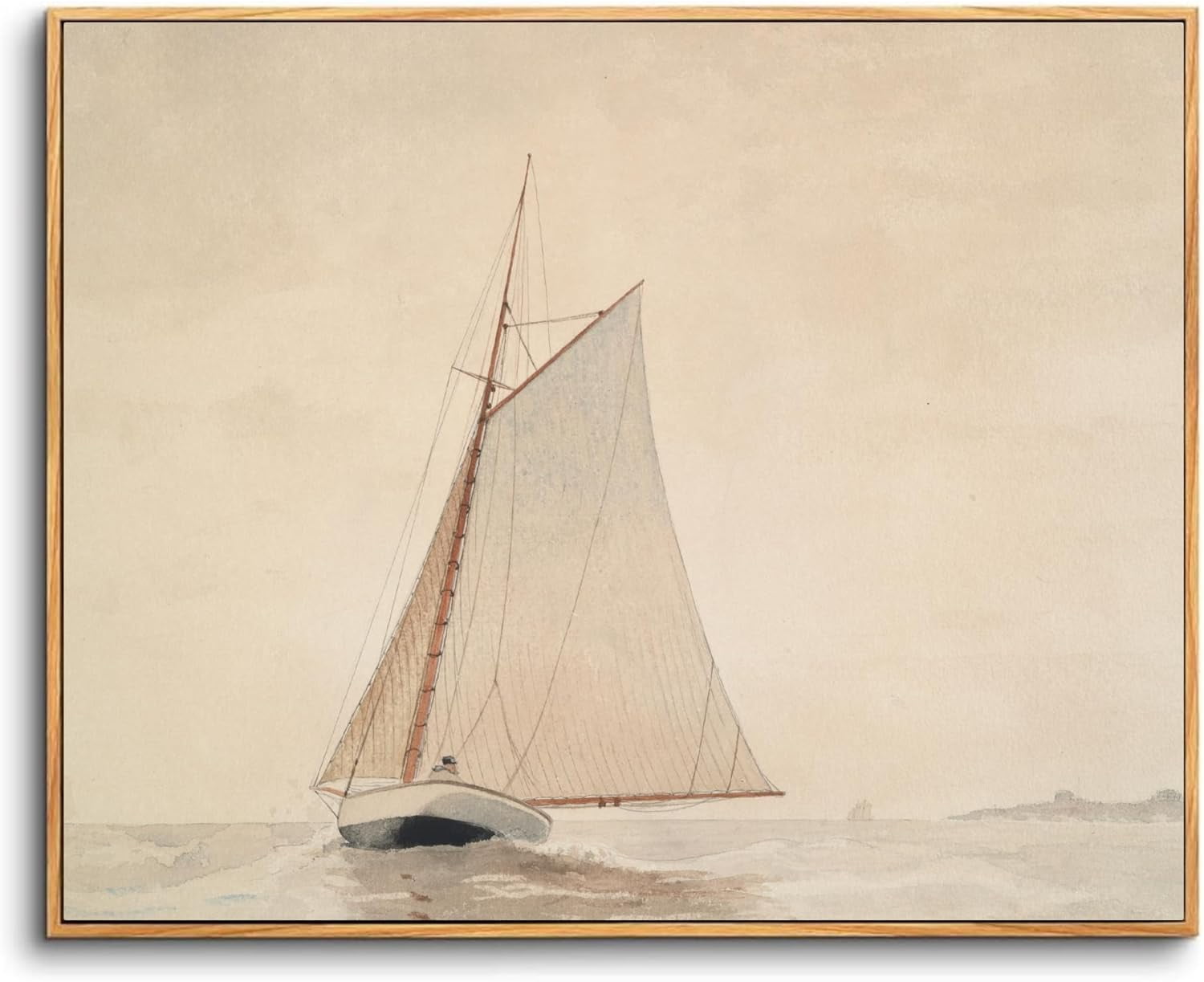 AatoeaX Sailboat Wall Art, Ocean Landscape Vintage Canvas Painting ...