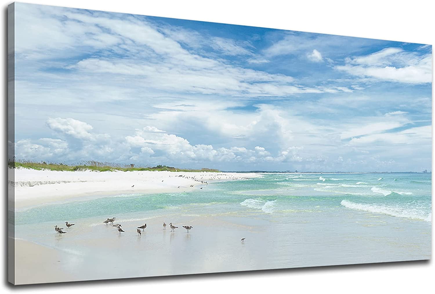 AatoeaX Sea Beach Canvas Wall Art Aqua Ocean Canvas Pictures Nature ...