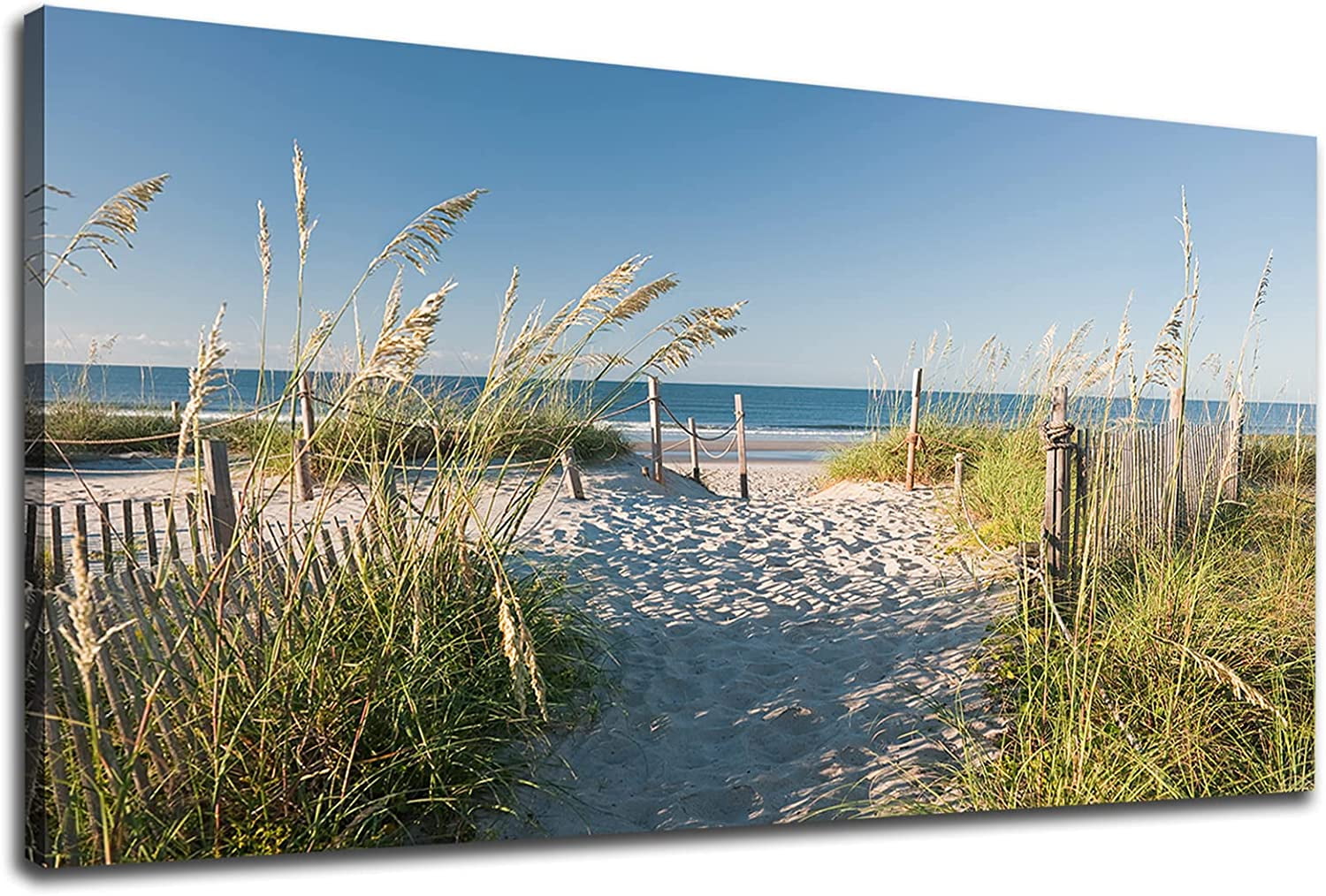 AatoeaX Sea Beach Canvas Wall Art Blue Ocean Canvas Pictures Wall Decor ...