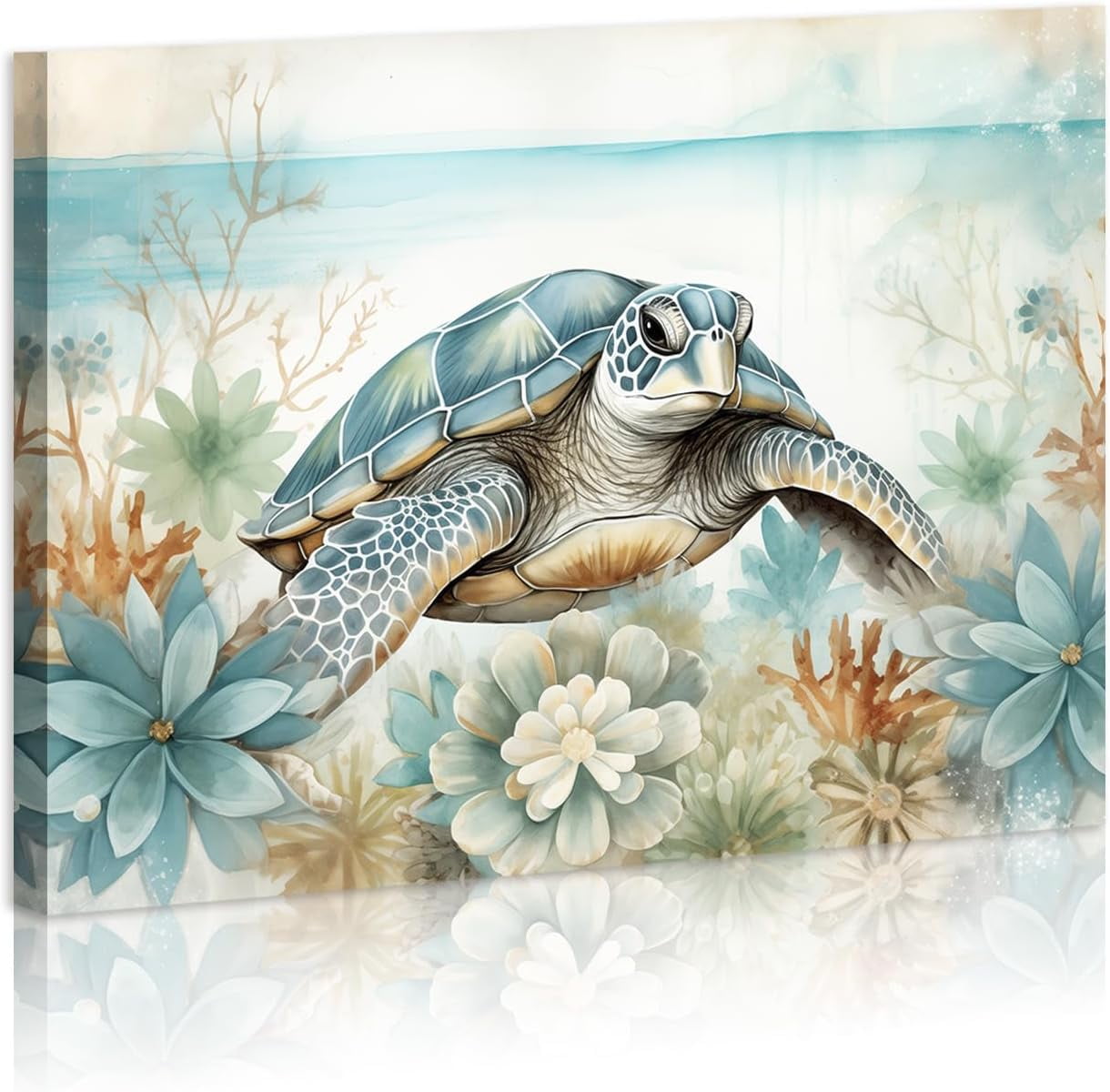 AatoeaX Sea Turtle Canvas Wall Art Art Poster for House Living Room Bedroom Home Decorations ...