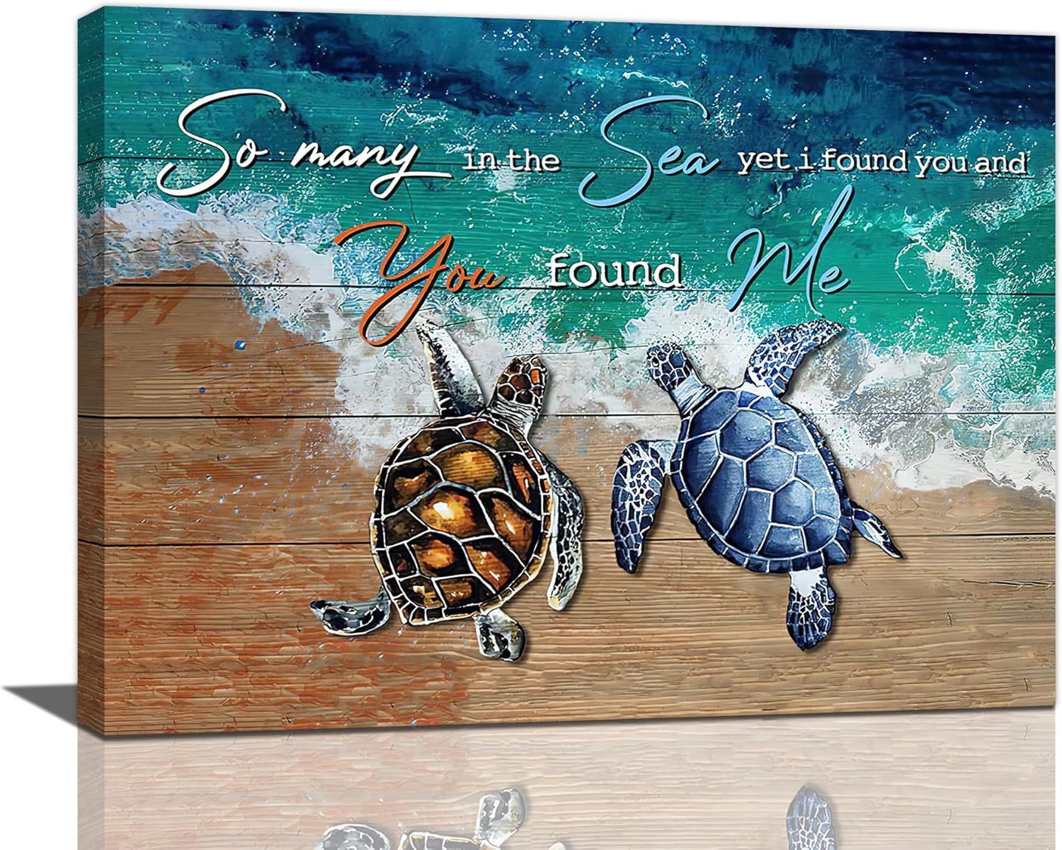 AatoeaX Sea Turtle Decor Coastal Wall Art Ocean Pictures Wall Decor Friendship Canvas Prints ...