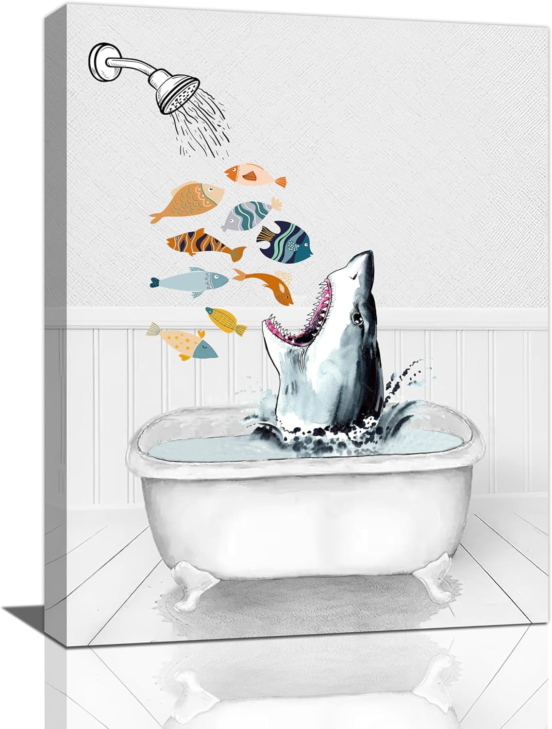 AatoeaX Shark Bathroom Wall Art Ocean Shark Pictures Wall Decor Fish ...
