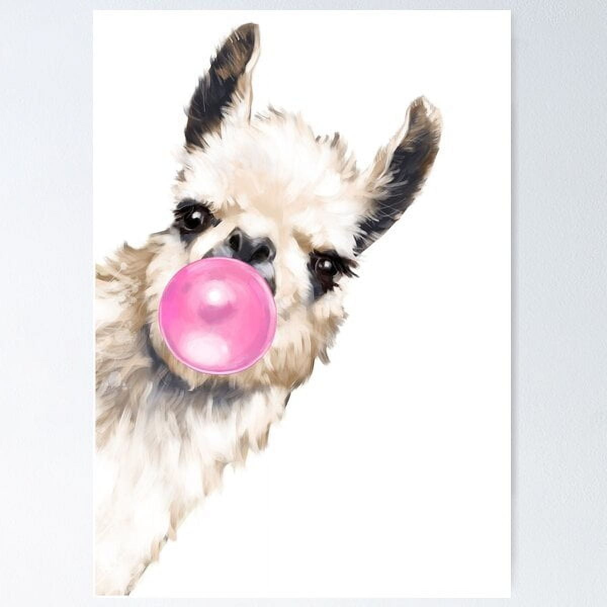 AatoeaX Sneaky Llama with Bubble Gum PosterAesthetic Home Decor ...