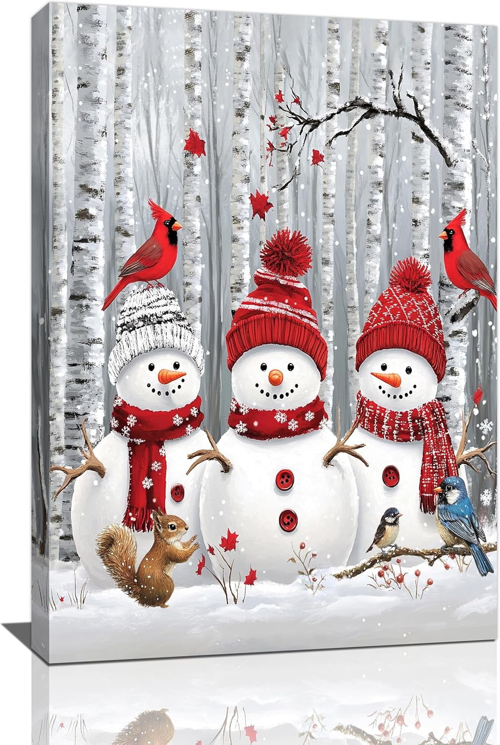 AatoeaX Snowman Wall Art Winter Snowmans Pictures Wall Decor Cardinal ...