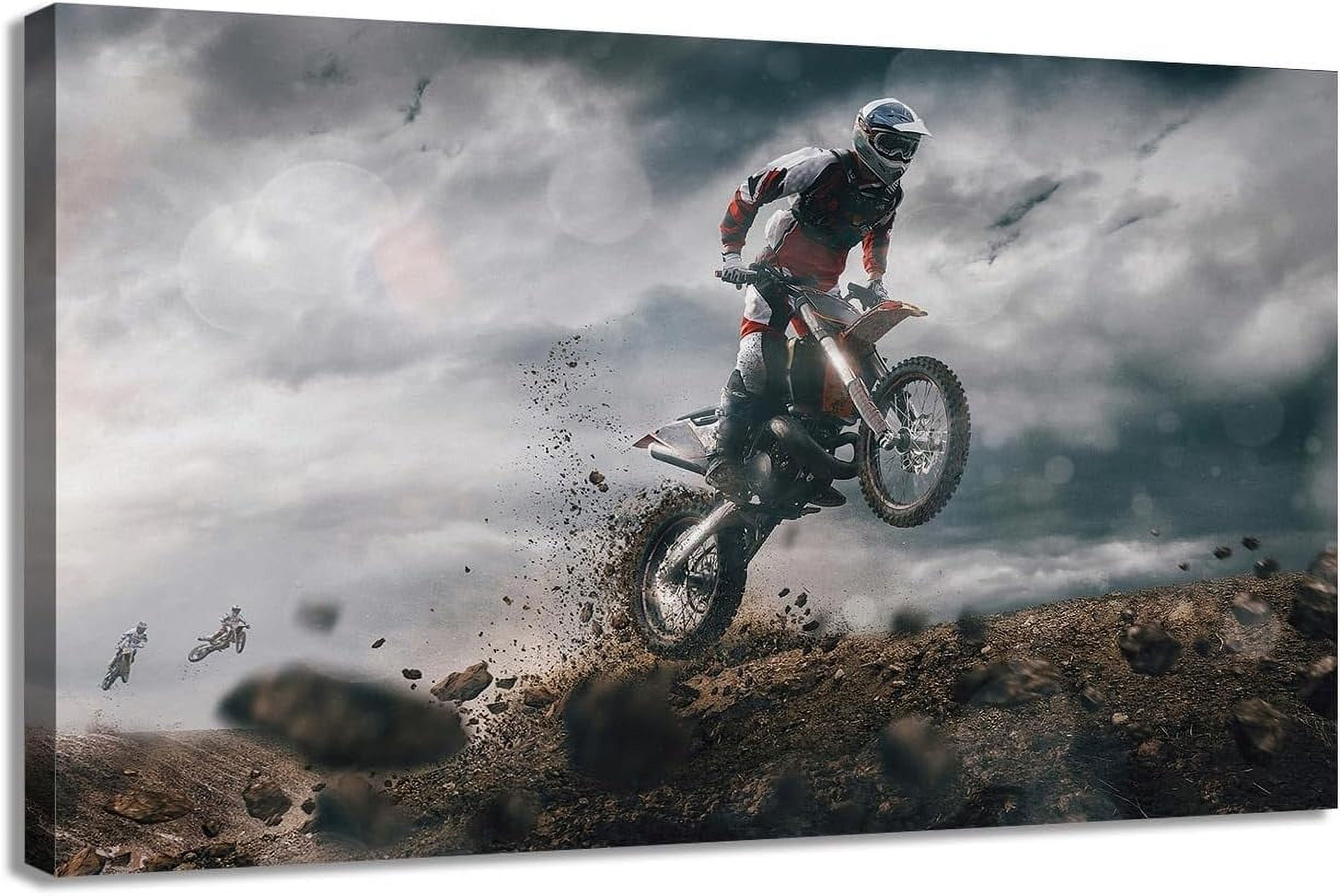 AatoeaX Sport Poster Motocross,Dirt Bike Prix,Dirt Bike Racing Canvas ...