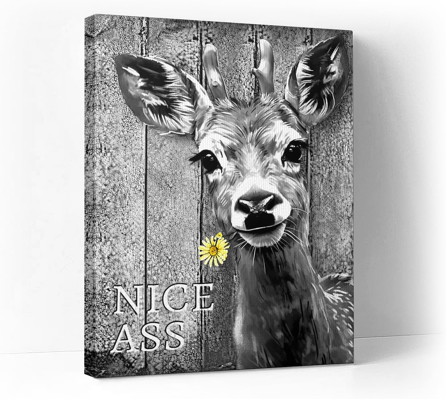 AatoeaX Spotted Deer Canvas Wall Art Black And White Spotted Deer Wall ...
