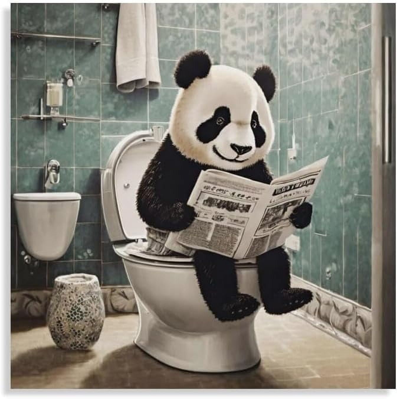 AatoeaX Square Canvas Bathroom Decor Panda Wall Decor Poster Animals ...
