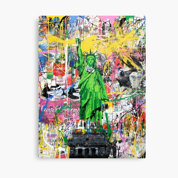 AatoeaX Statue Of Liberty Holding Paintbrush Pop Culture Street Art ...