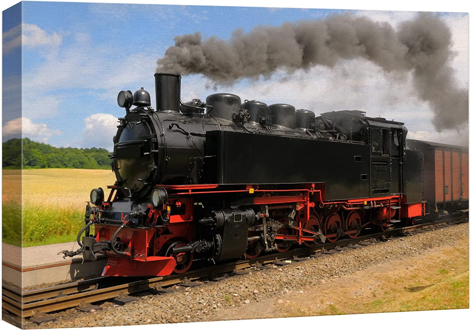 AatoeaX Steam Train with Black Smoke Running on Island Rugen Northern ...