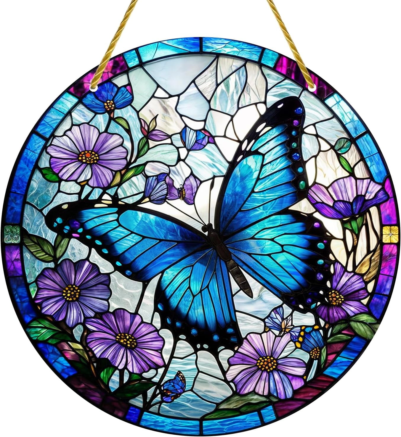 AatoeaX Stunning Blue Butterfly Acrylic Hanging - Floral, Iridescent for Nature Spaces, Bedroom ...