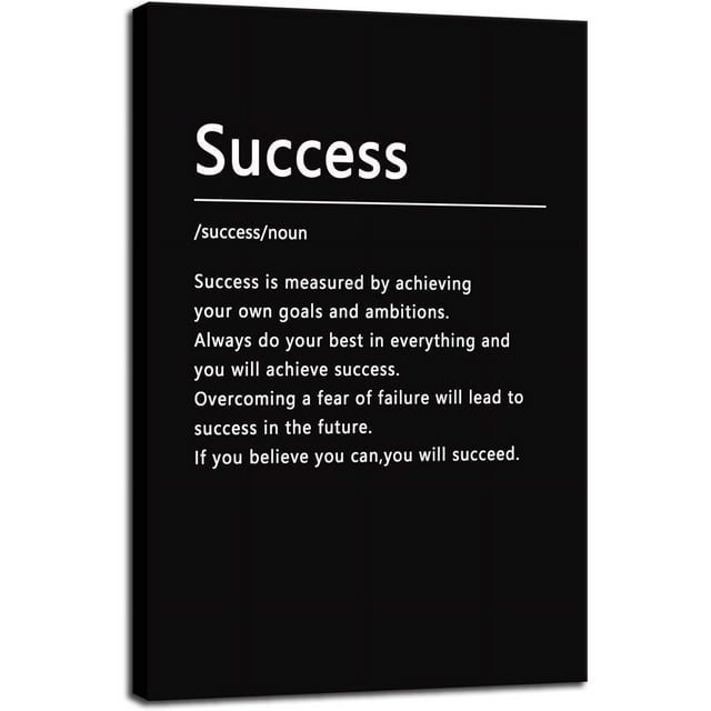 AatoeaX Success Noun Inspirational Canvas Wall Art Print Motivational Entrepreneur Quote ...