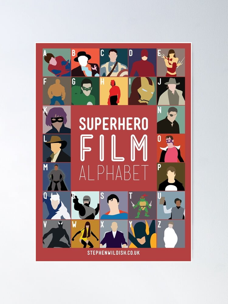 AatoeaX Superhero Film Alphabet Poster Modern Wall Art Canvas Poster ...