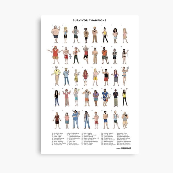 AatoeaX Survivor: Champions - All Winners Artwork Canvas Print Modern ...