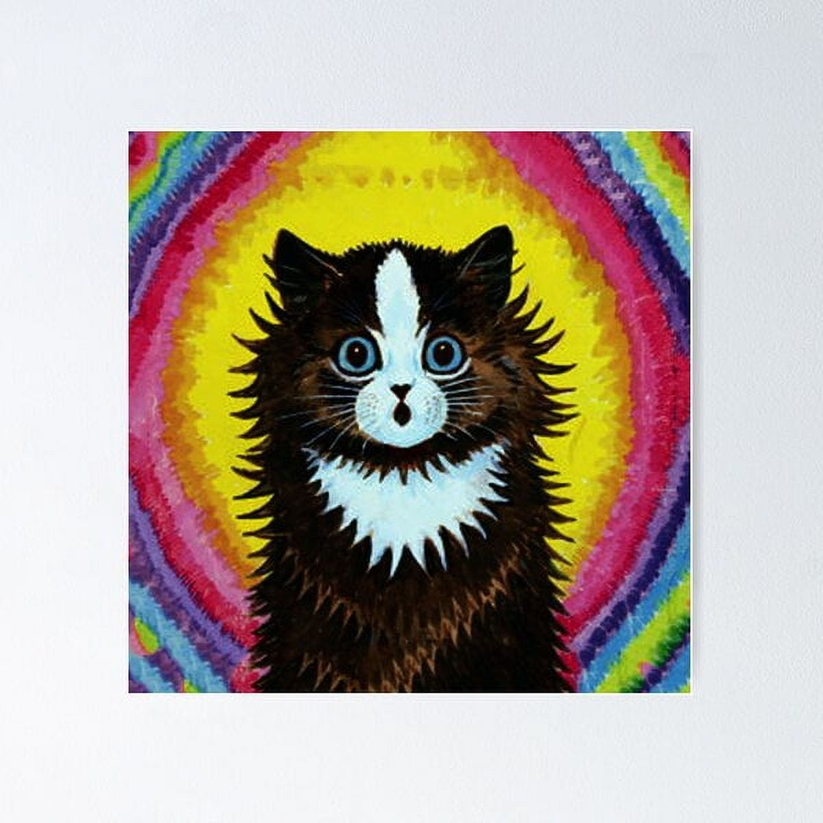 AatoeaX TIE DYE RAINBOW & CAT - Louis Wain Cats PosterAesthetic Home Decor – Perfect for Gallery ...