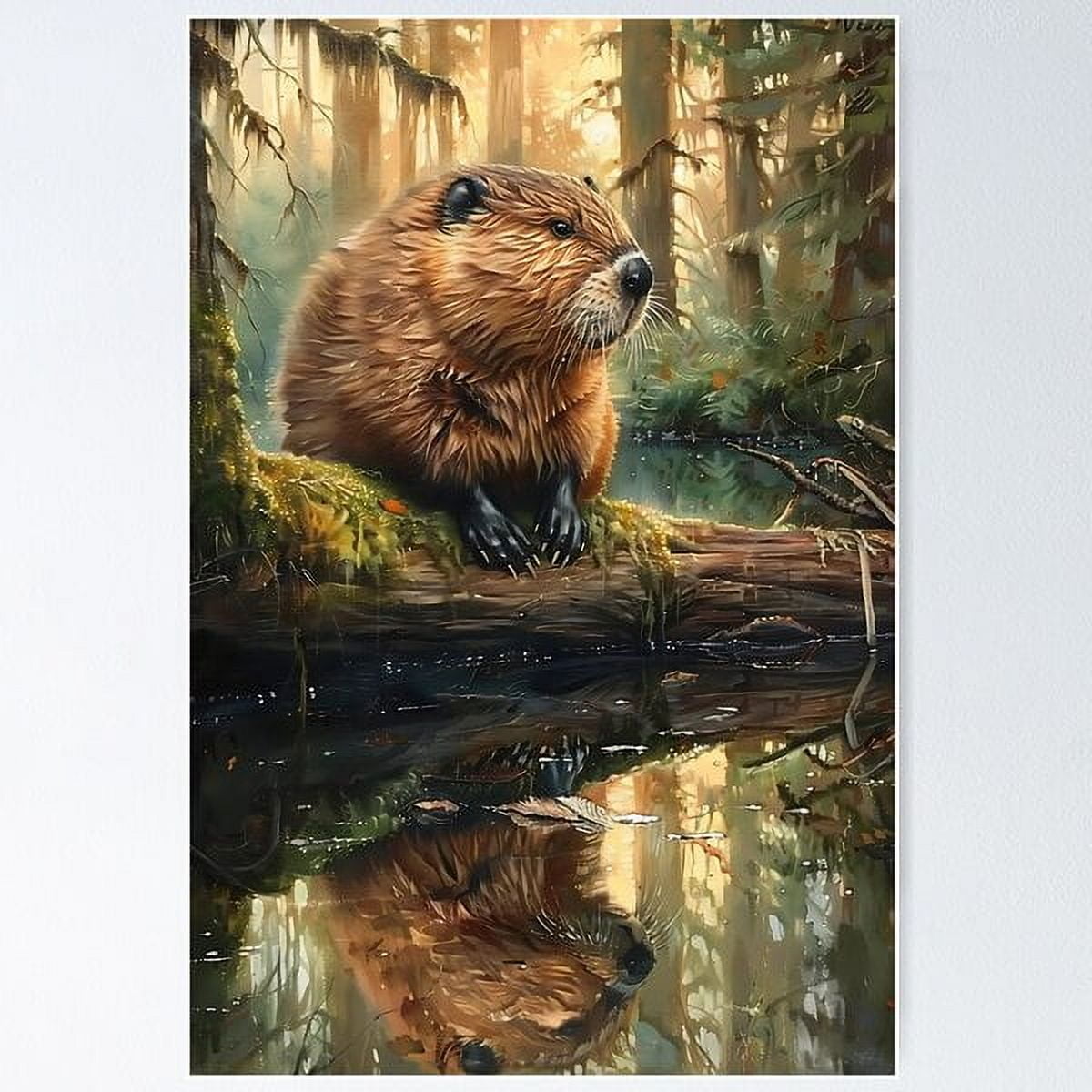 AatoeaX The Beaver by the Riverbank Poster Aesthetic Home Decor – Perfect for Gallery Walls or ...