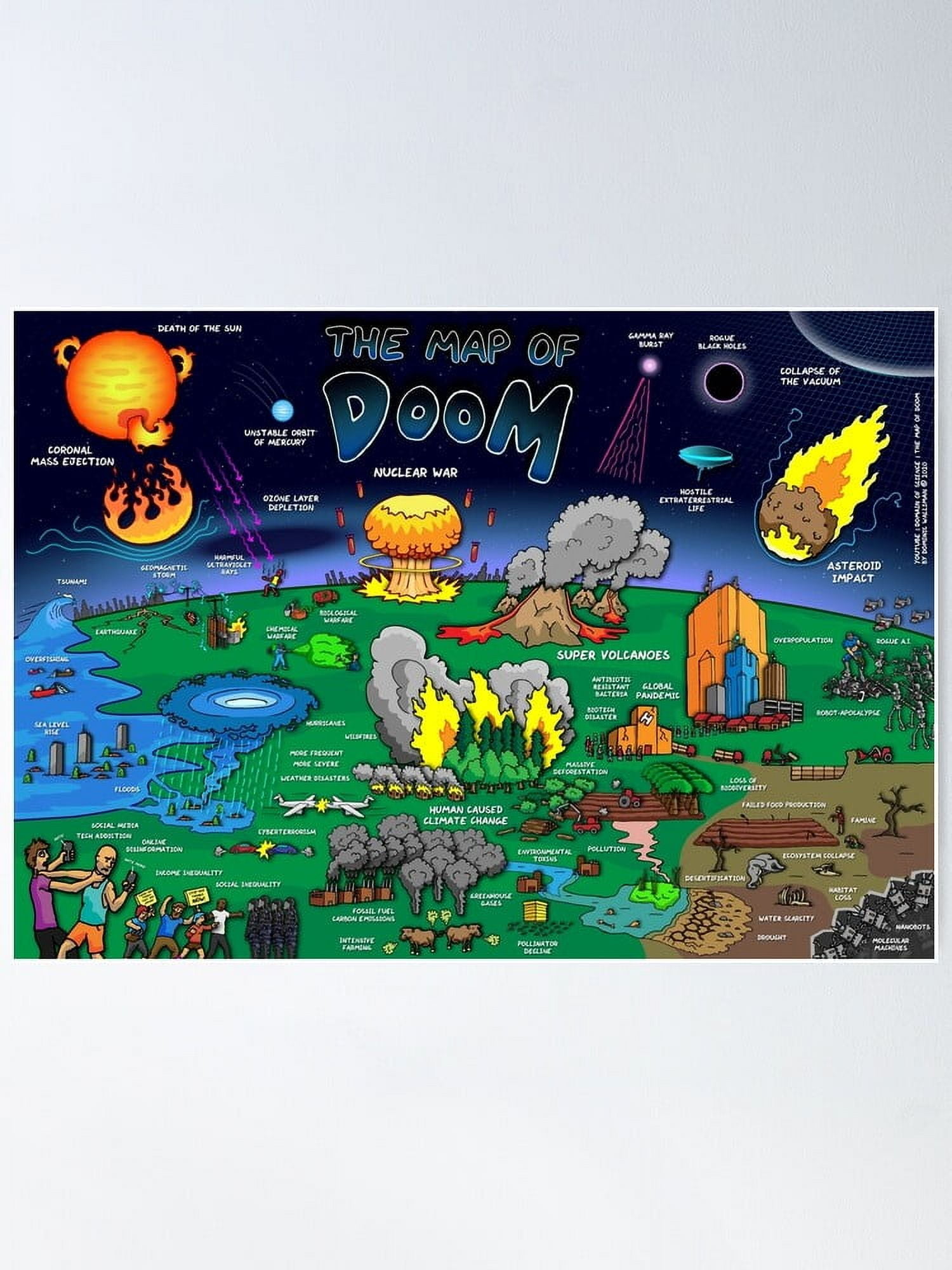 AatoeaX The Map of Doom Poster Poster Modern Wall Art Canvas Poster ...