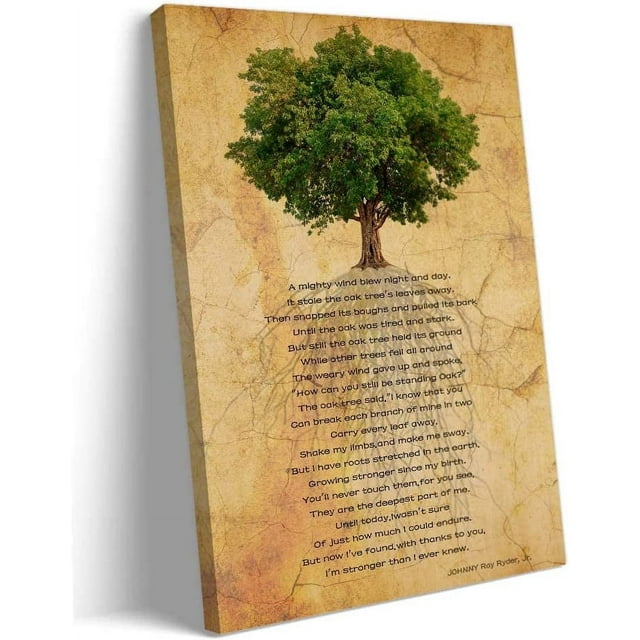 AatoeaX The Oak Tree Poem Wall Art Inspirational Quotes Poster Vintage ...