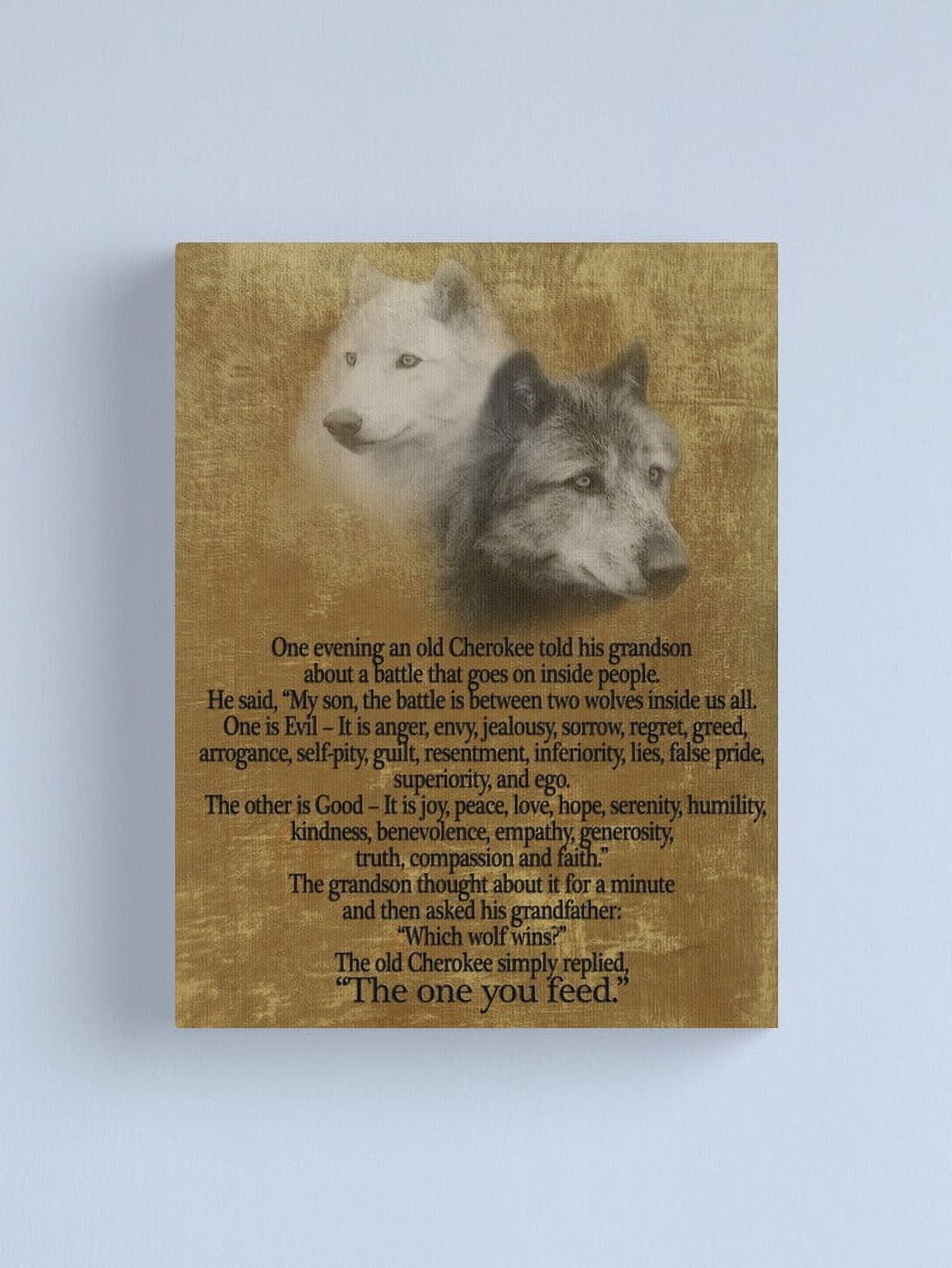 AatoeaX The Two wolves, Cherokee proverb Canvas Print Aesthetic Home ...