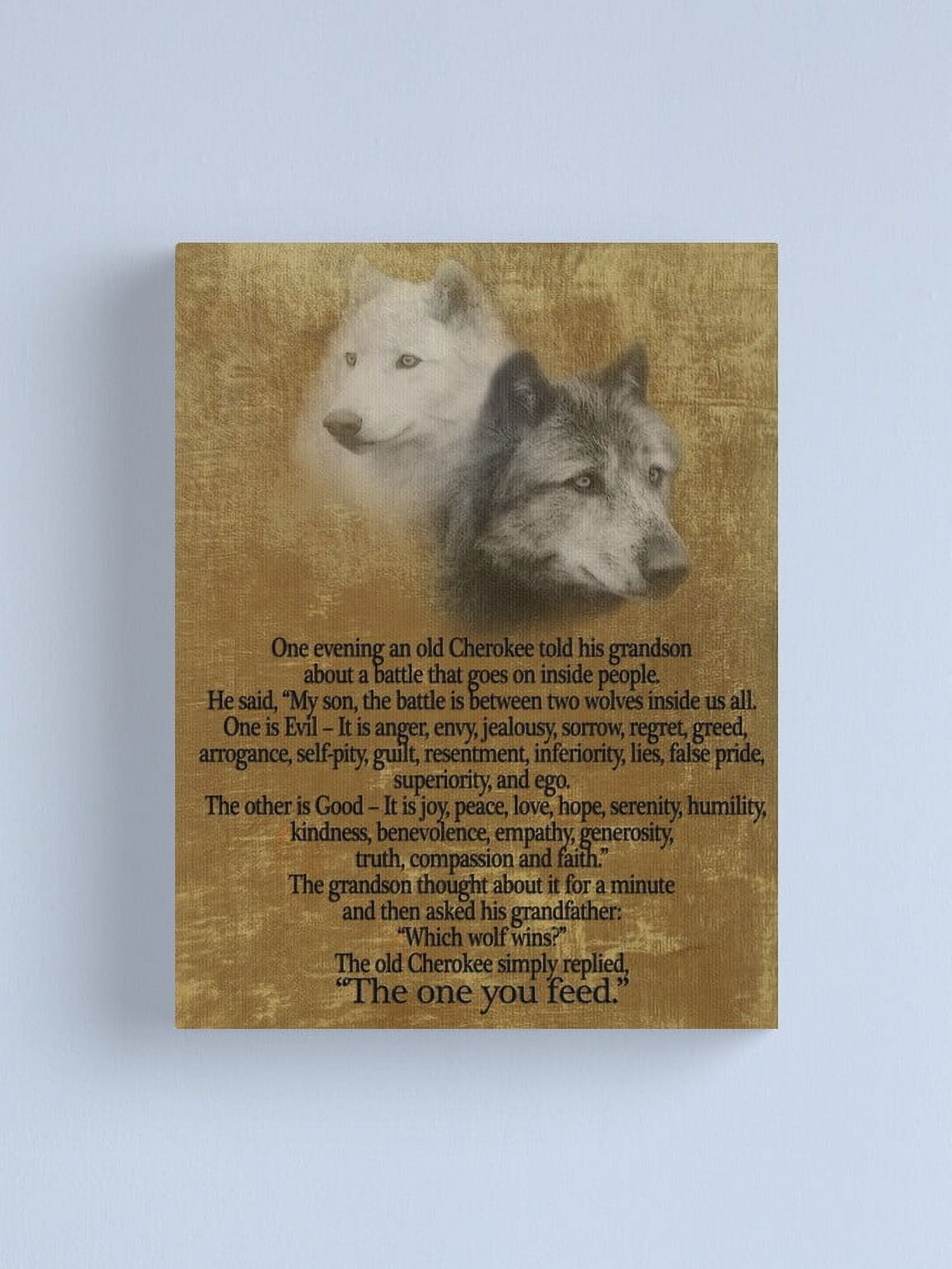 AatoeaX The Two wolves, Cherokee proverb Canvas Print Aesthetic Home Decor – Perfect for Gallery ...