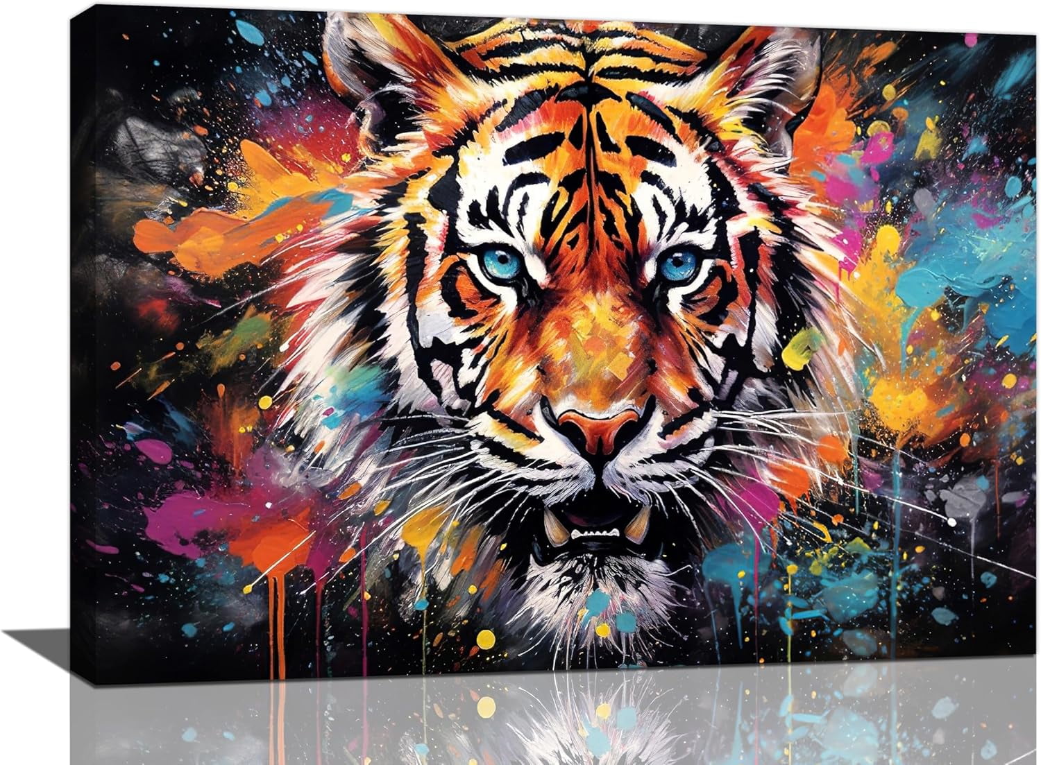 AatoeaX Tiger Wall Art Graffiti Tiger Pictures Wall Decor Colorful ...