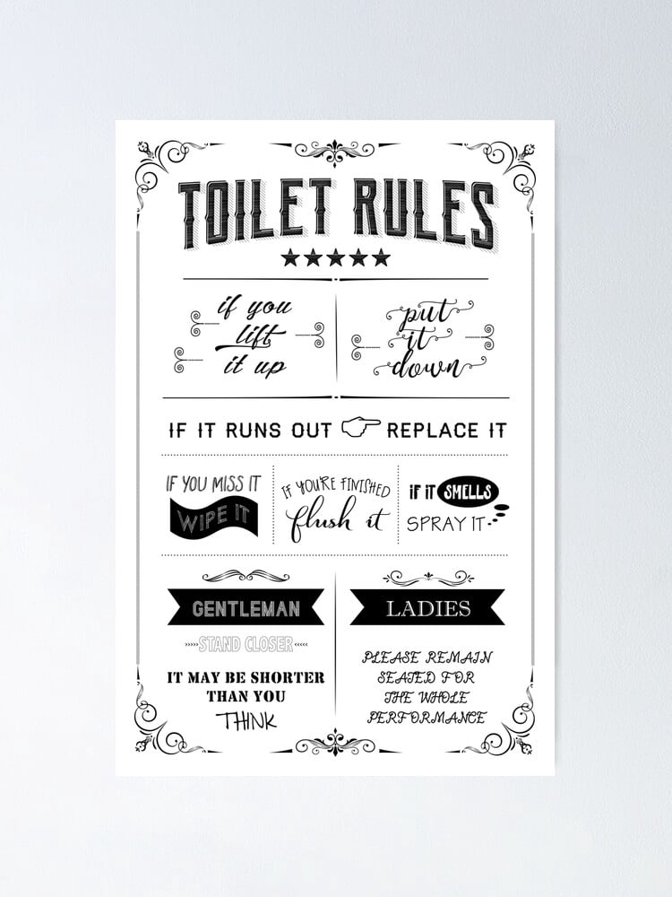 AatoeaX Toilet rules Poster Aesthetic Home Decor – Perfect for Gallery ...